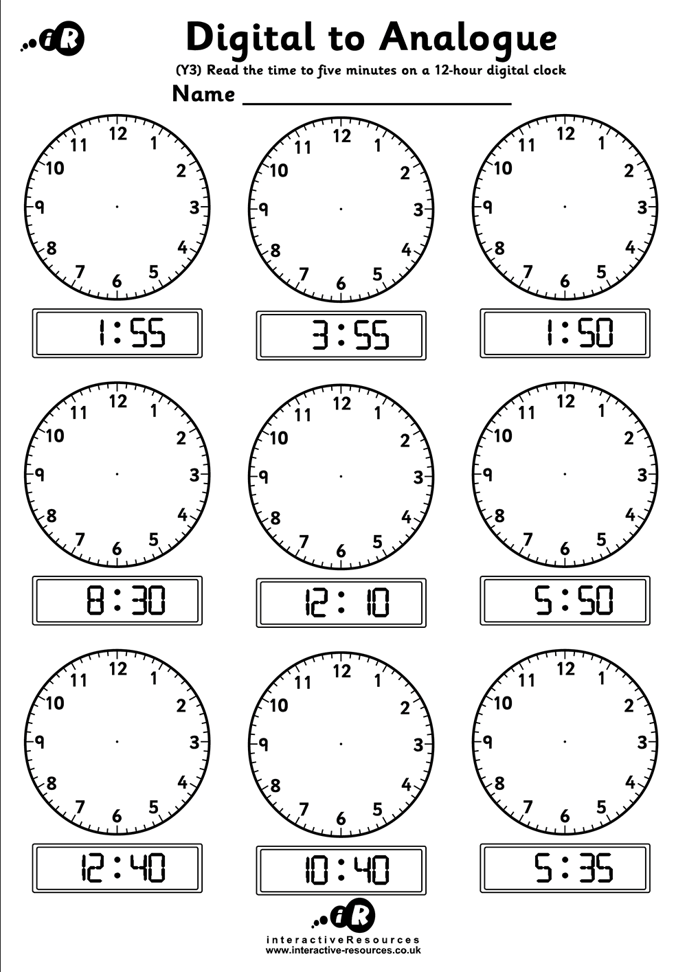 10 Best Images Of Blank Digital Clock Worksheets Tell Vrogue co